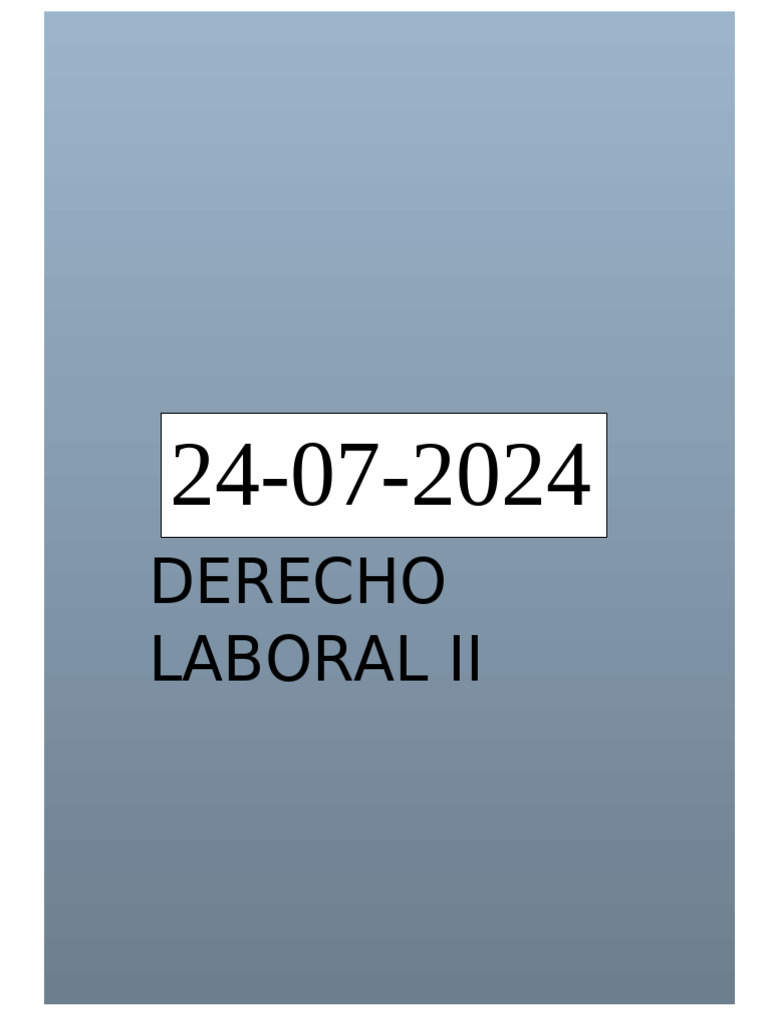 DERECHO LABORAL II | PDF
