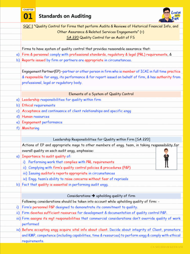 SQC-1 - SA 220 Notes | PDF