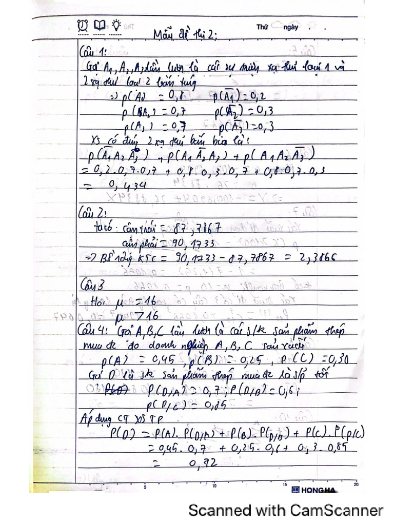 Mẫu Đề Thi 2 | PDF