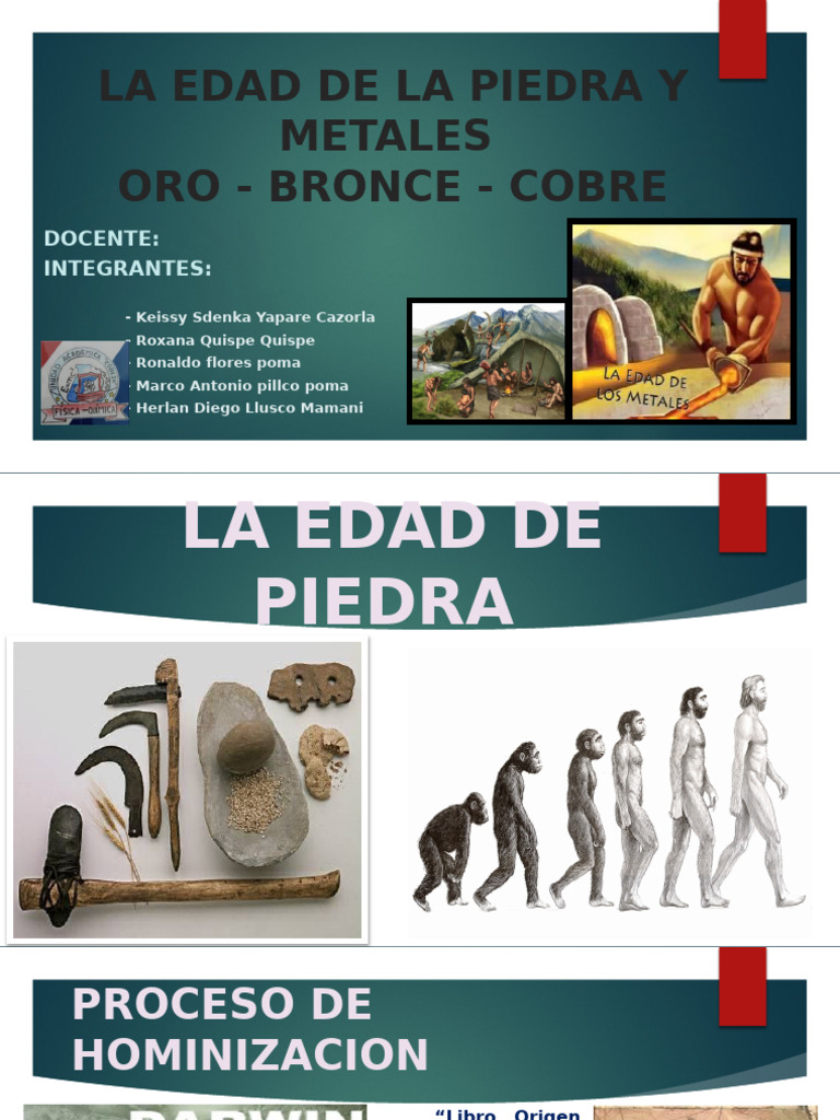 Evolución de la Edad de Piedra y Metales | PDF | Bronce | Cobre