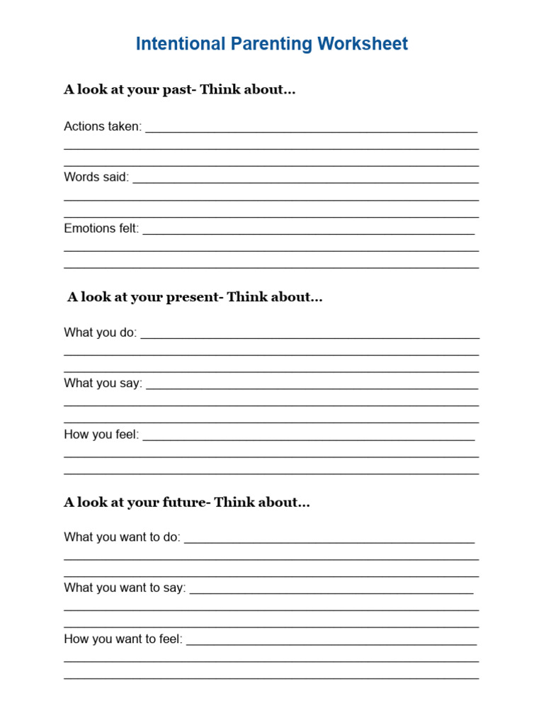 Intentional Parenting Worksheet | PDF
