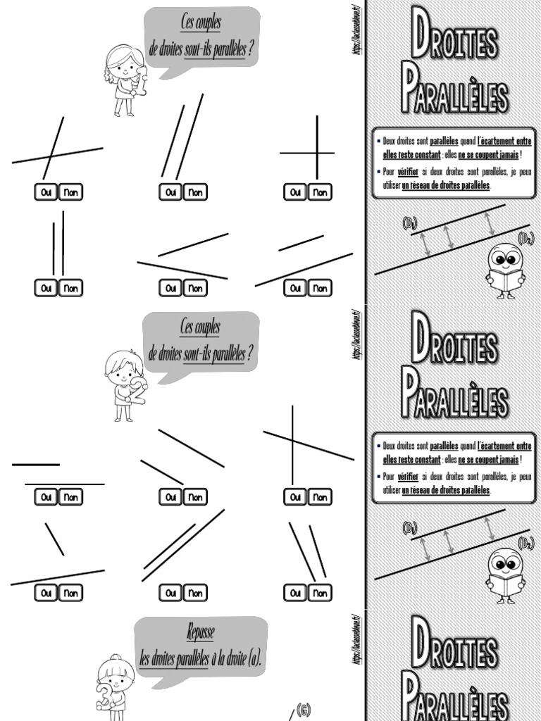 Les Droites Paralleles Minifiches NB | PDF