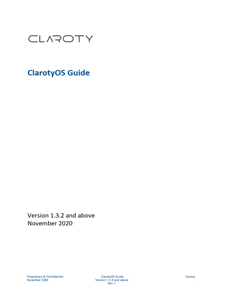 Claroty CTD v4.2.3 ClarotyOS Guide Rev1 | PDF