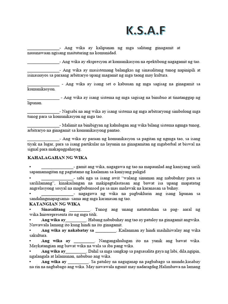 Ksaf Ans Sheet | PDF