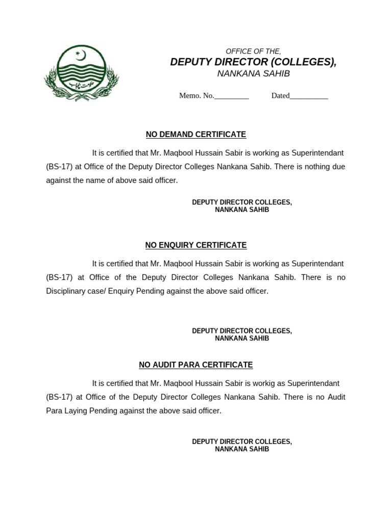 No Demand No Audit para Certificate | PDF
