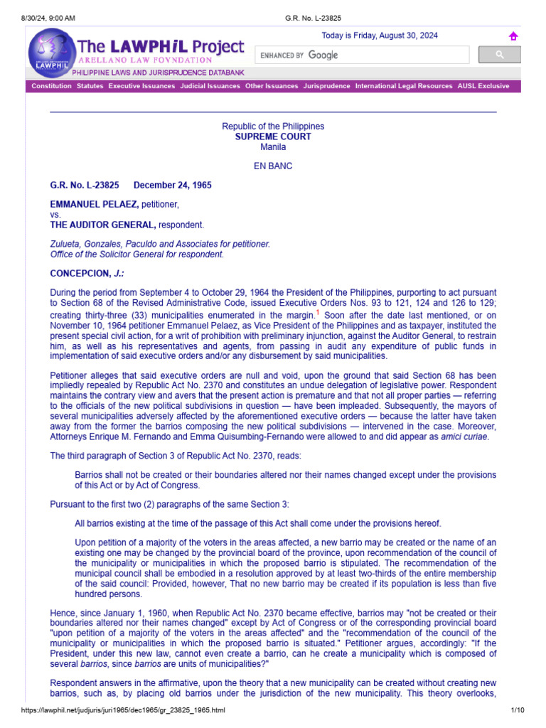 02-Pelaez Vs Auditor General | PDF