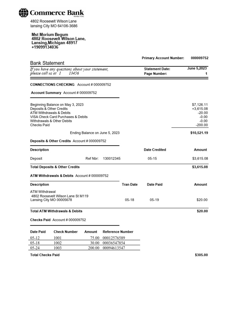 Statement Sample1 | PDF