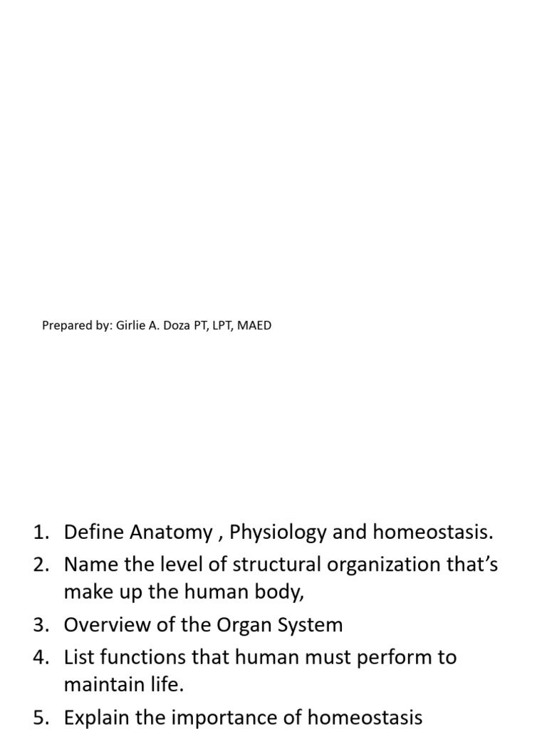 The Human Body An Orientation | PDF