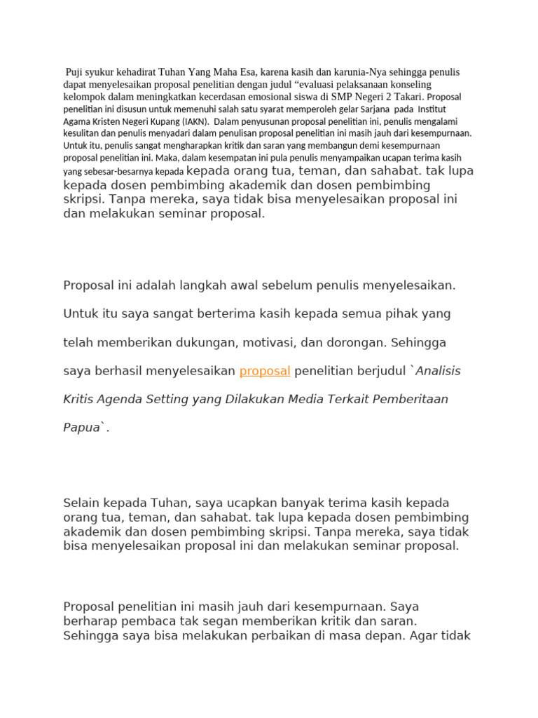 Kata Pengantar Proposal | PDF