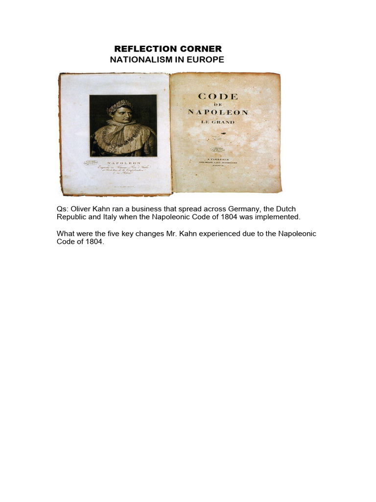 Reflection Corner Class - X Nationalism in Europe SOCIAL SCIENCE X 17 ...