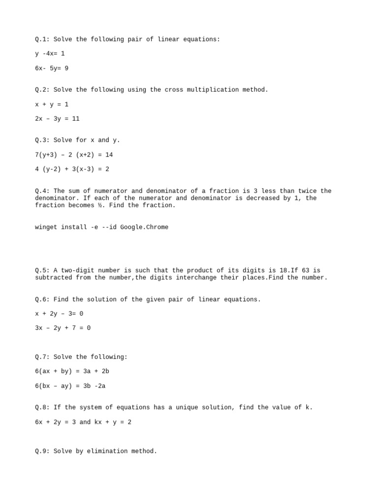 Linear Equation | PDF