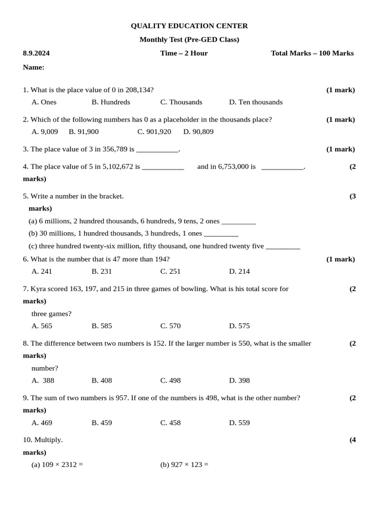 QUALITY EDUCATION CENTER - 2 | PDF