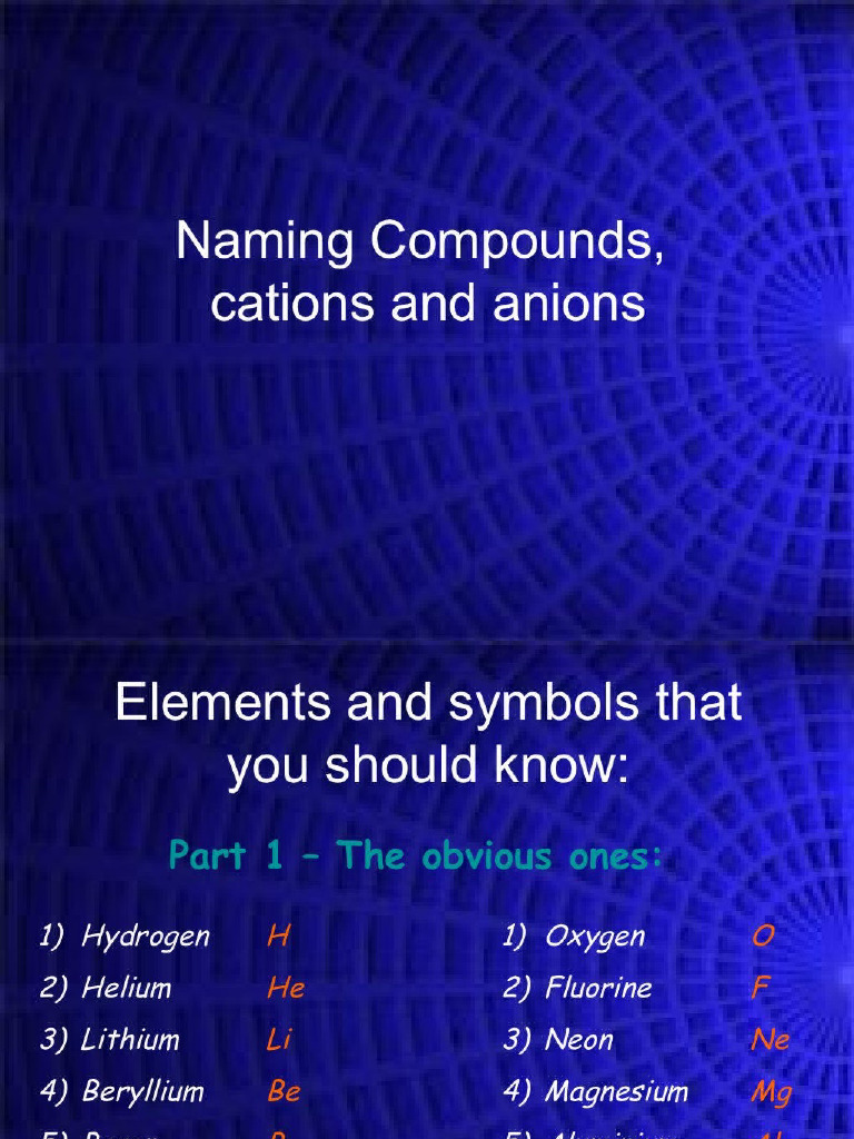 Naming Compounds | PDF
