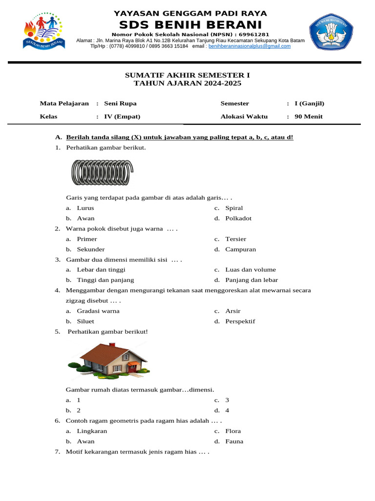 Sas 1 Seni Rupa Kelas 4 | PDF