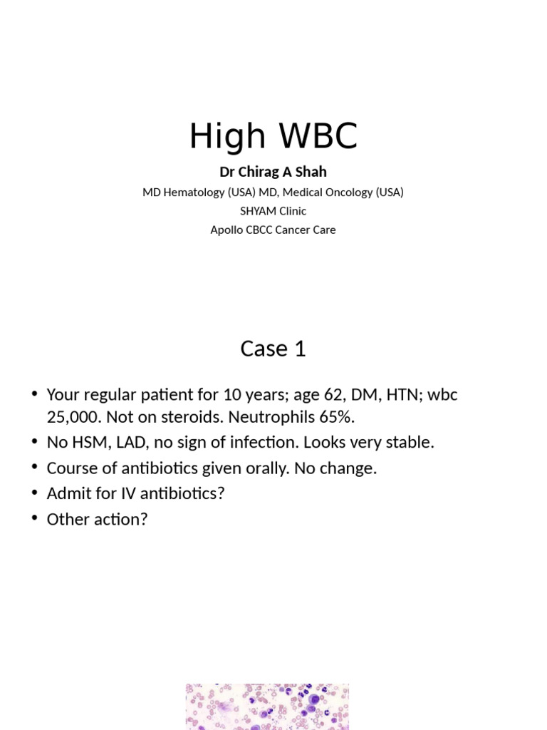 High WBC Approach - Case Based Discussion | PDF