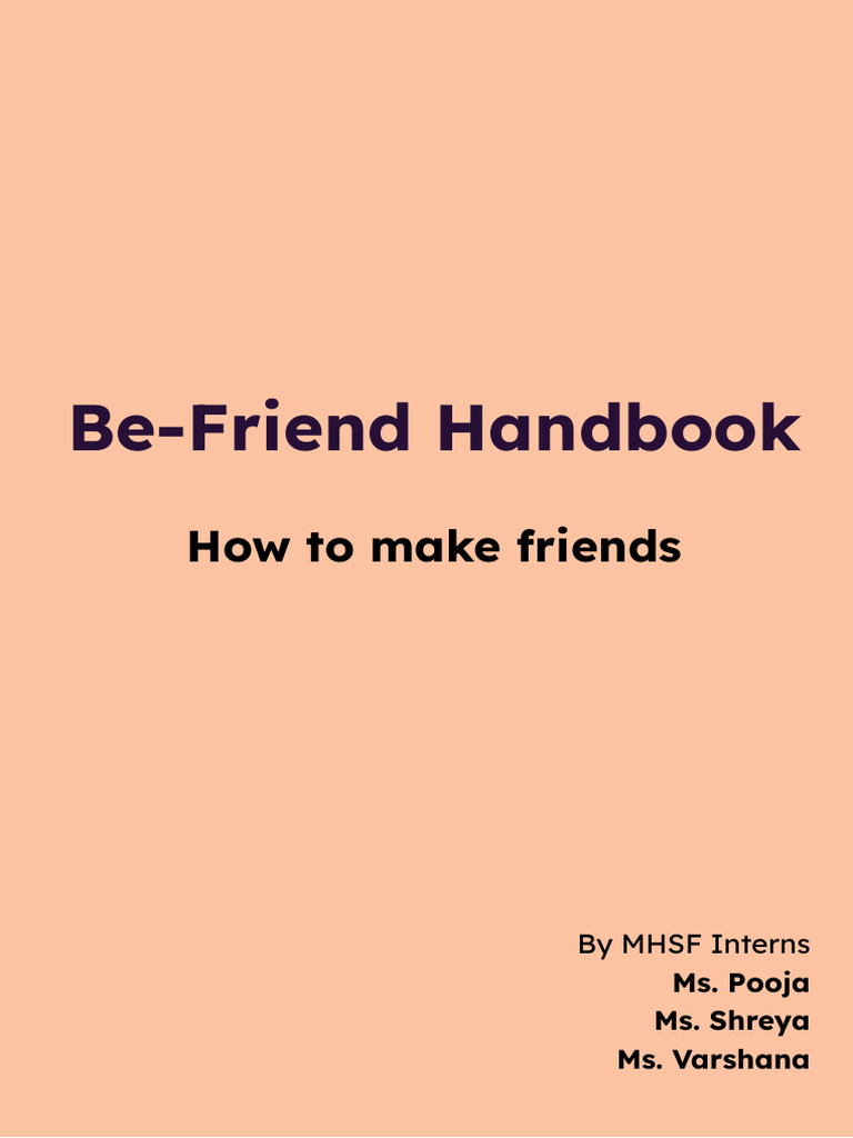 Be-Friend Handbook | PDF