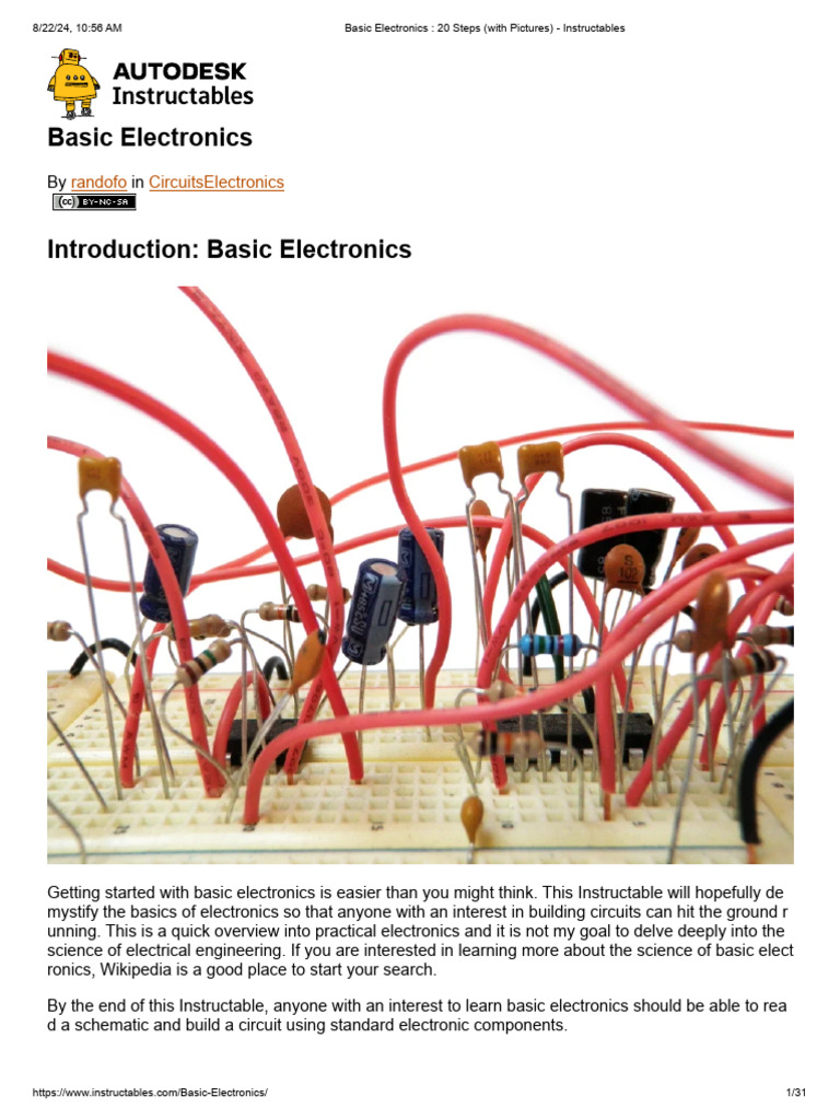 Basic Electronics Guide on Instructables | PDF | Resistor | Science ...
