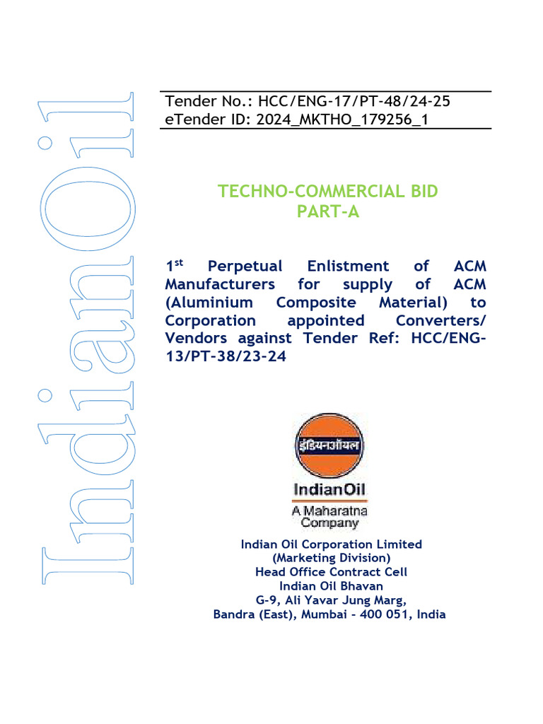 Tender Document | PDF