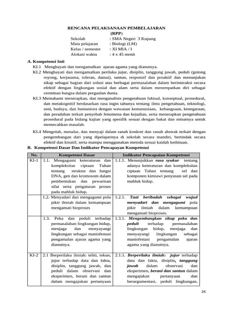 Rencana Pelaksanaan Pembelajaran | PDF