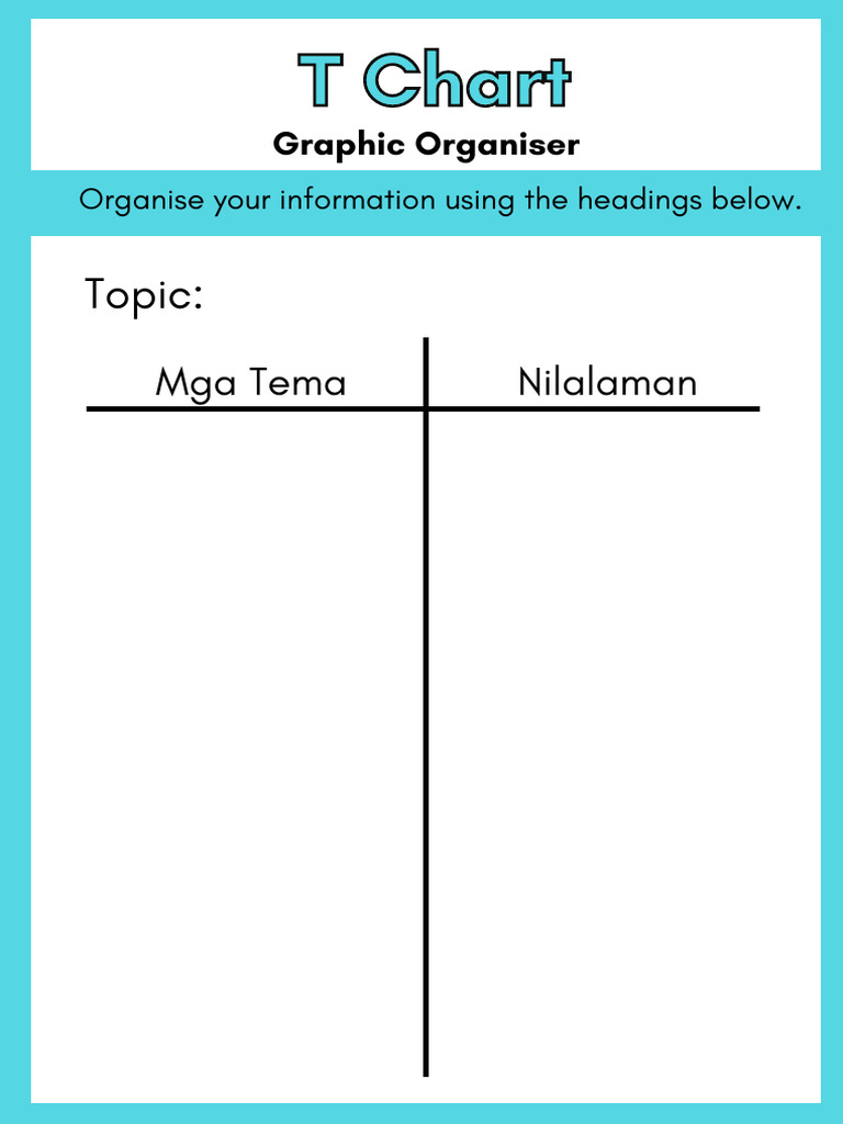 T Chart Graphic Organiser | PDF