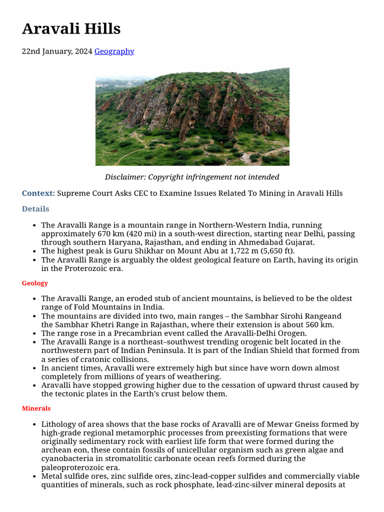 The Aravalli | PDF