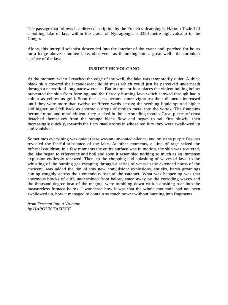 Inside the Volcano | PDF