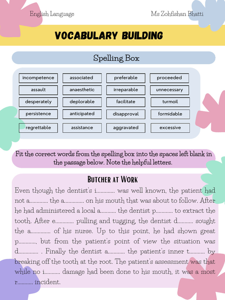 Vocabulary Building - I | PDF