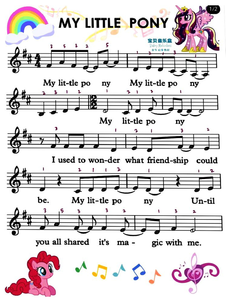 My Little Pony Piano Score | PDF