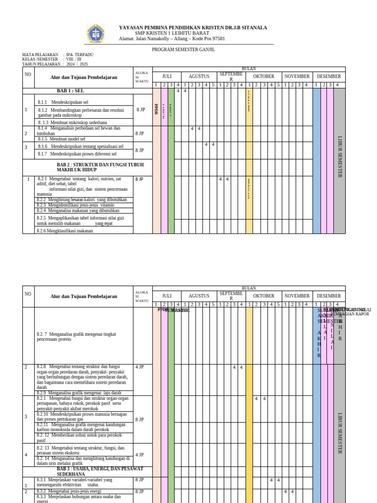 PROGRAM SEMESTER (Autosaved) | PDF