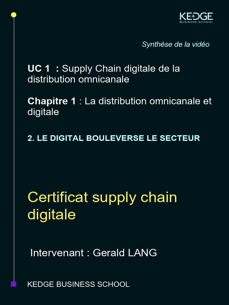 Uc1 c1 s2 Fiche Certificat SCD Le Digital Bouleverse Le Secteur | PDF