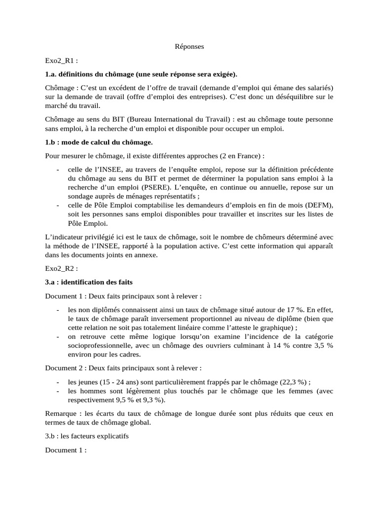 Réponses Aux Exos 2 Et 3 | PDF