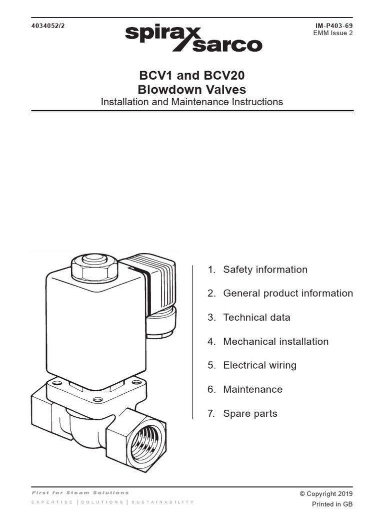 02.2 - 03316 - Installation Instructions - Blowdown Valves - BCV1 - EN ...