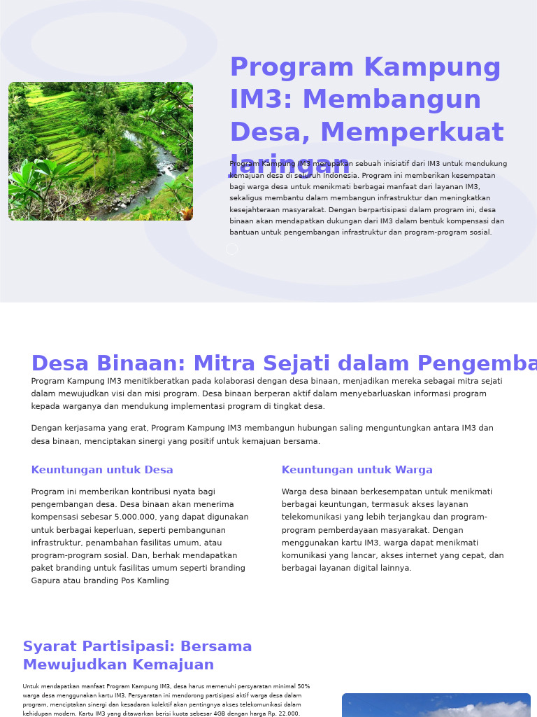 Program Kampung IM3 Membangun Desa Memperkuat Jaringan | PDF