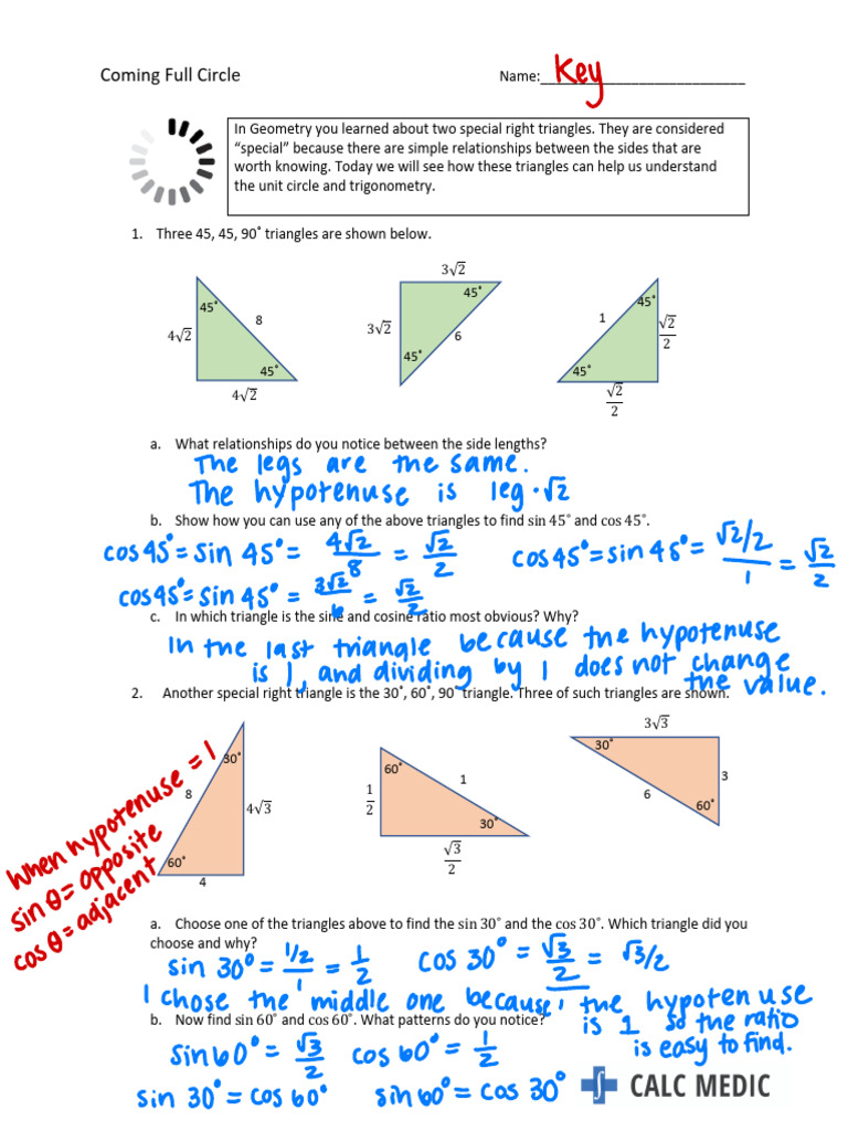 4.3 Day 1 Lesson - Answer Key | PDF