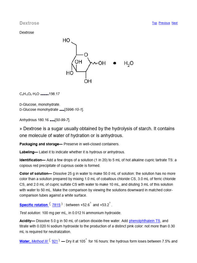 Dextrose RM | PDF