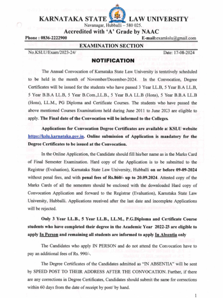 Notification For 7th Convocation - 240820 - 002608 | PDF