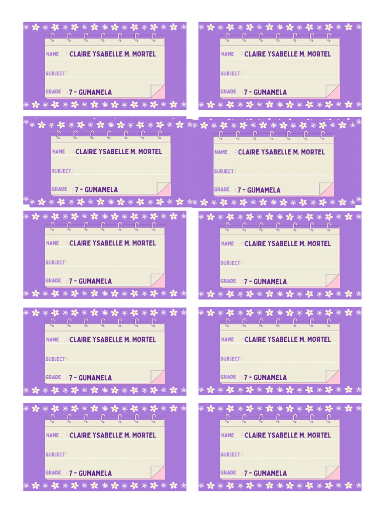 Ysa Name Label | PDF