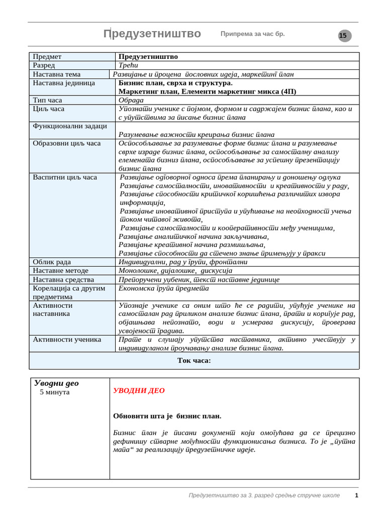 Priprema Za Cas-15 | PDF