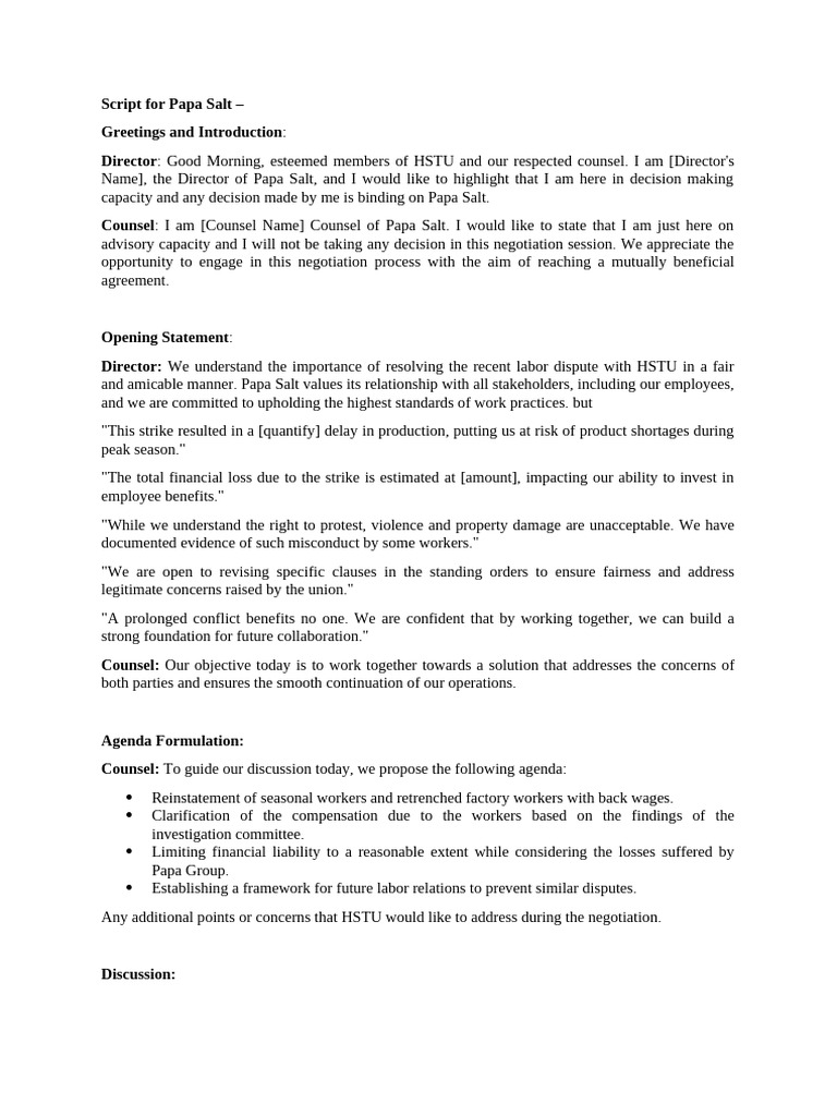Script For Papa Salt | PDF