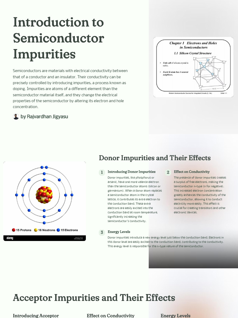 Introduction To Semiconductor Impurities | PDF