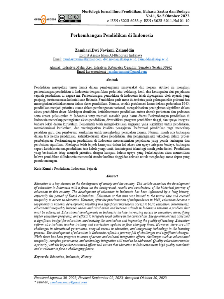 Perkembangan Pendidikan Di Indonesia | PDF