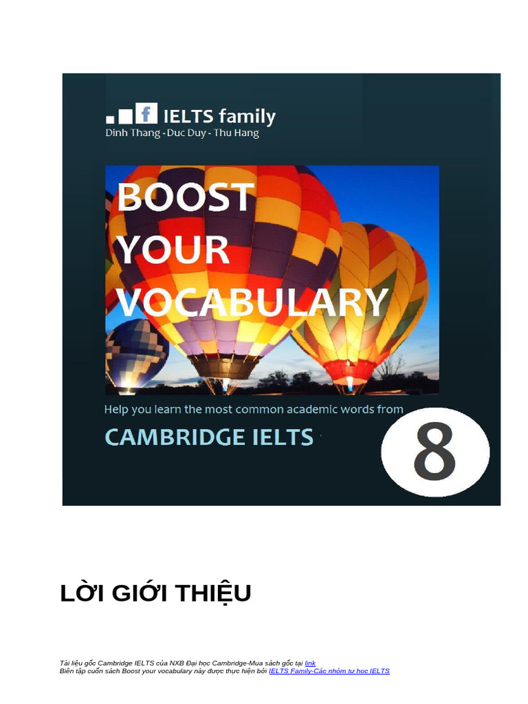 Boost Your Vocabulary Cambridge IELTS 8 30072019 Dinh Thang | PDF