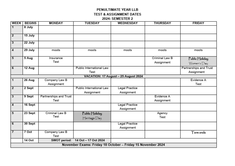 2024 Penultimate Year Semester 2 (Final) | PDF | Academic Term