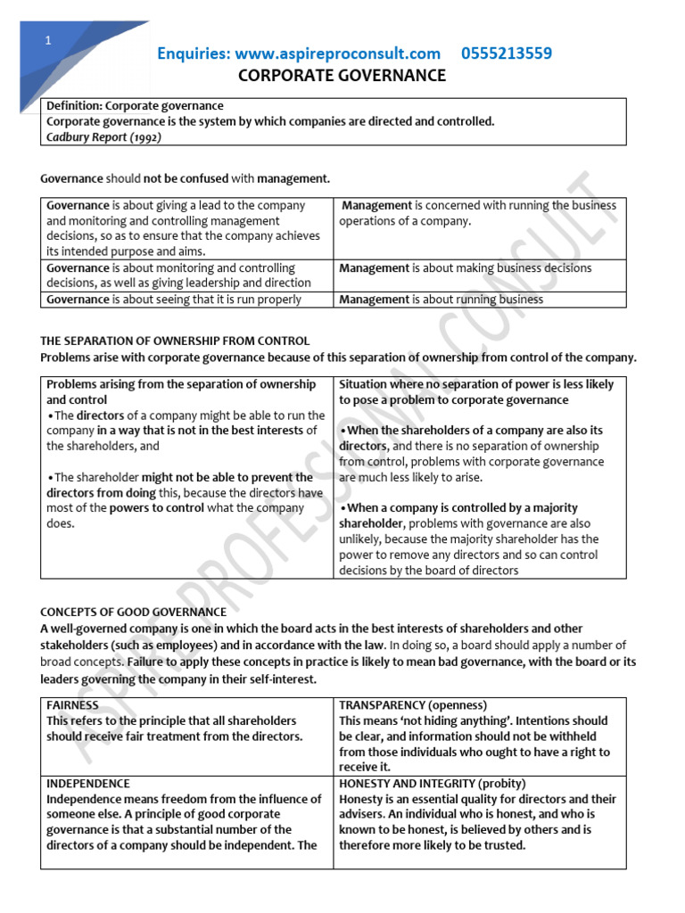 Aspire - SCS - Governance - Code of Best Practice-1 | PDF