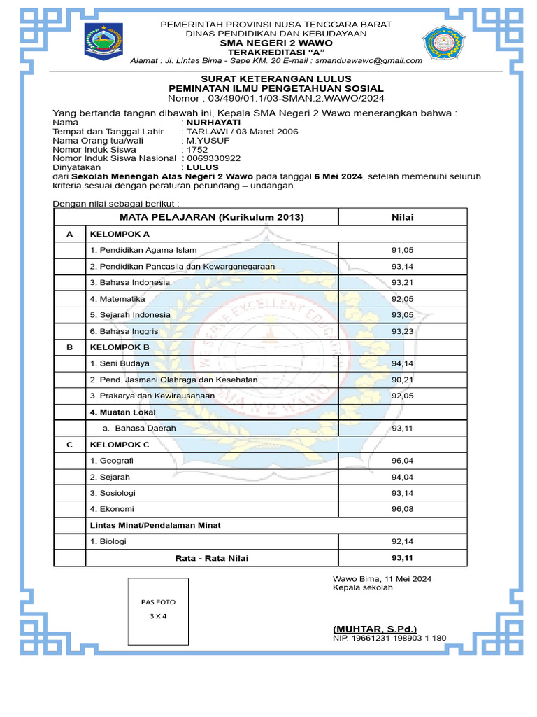 SKL Ips 2024 Nurhayati | PDF