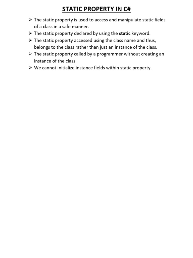 11.1static Property in c# | PDF