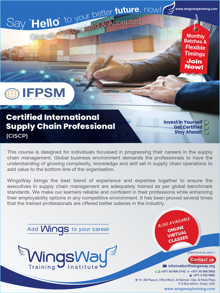 IFPSM - Certified International Supply Chain Professional - CISCP | PDF