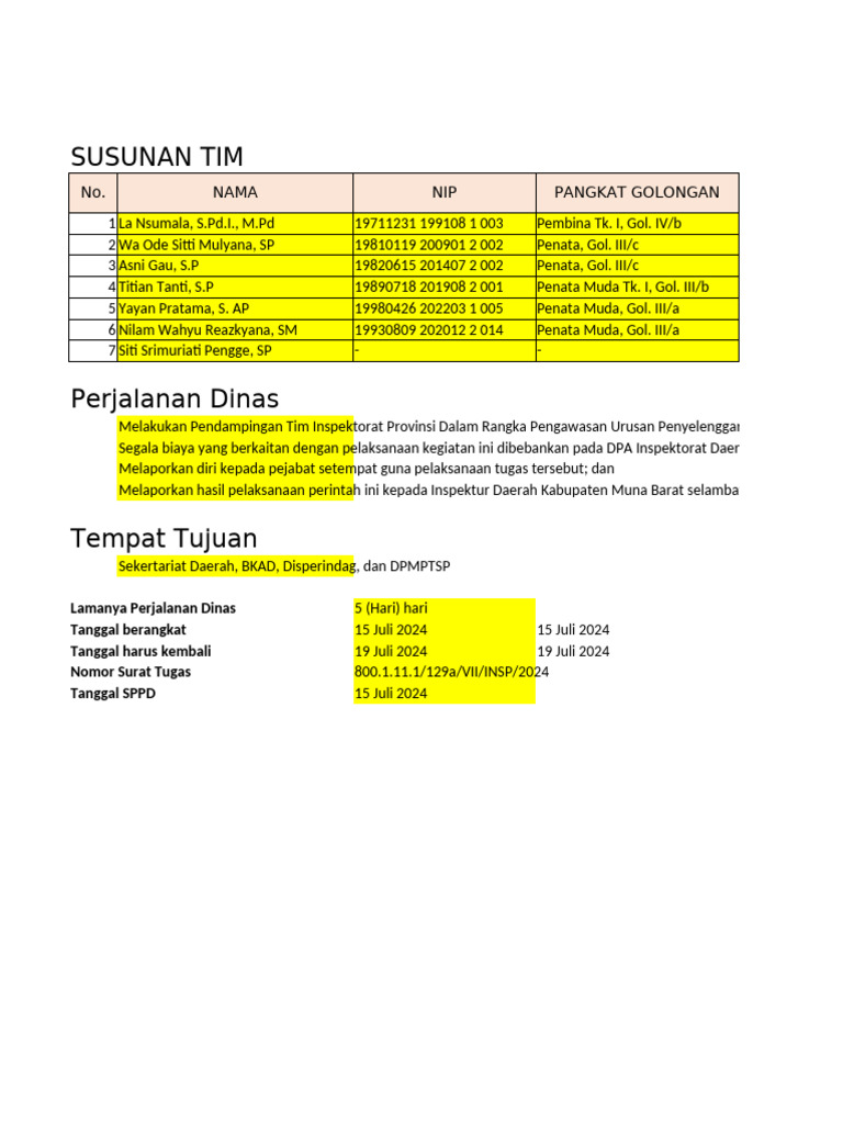 ST, SPPD Dan Laporan Konsultasi | PDF