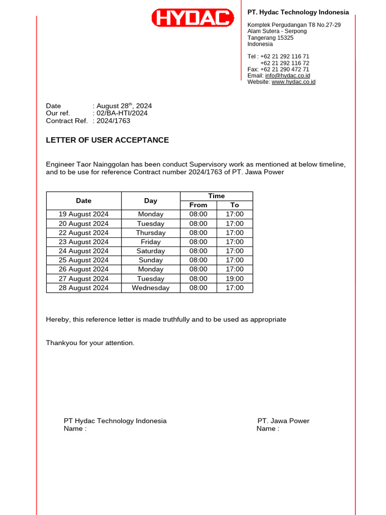 Hydraulic Inspection Report | PDF