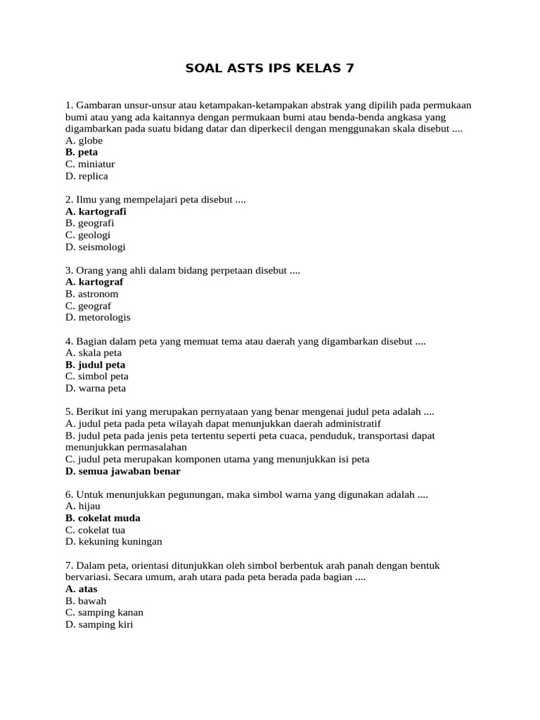 Soal Asts Ips 7 | PDF